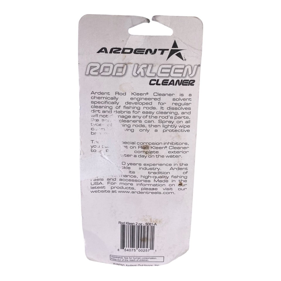 Ardent Rod Kleen Fishing Rod Cleaner 2 OZ Bottle Cleaning Solution NEW ...