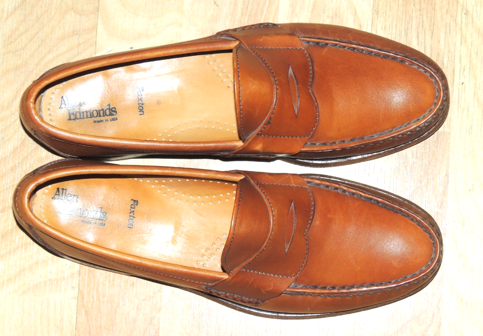 Allen Edmonds Paxton Mens Tan Leather Penny Loafers Dress Casual Shoes ...