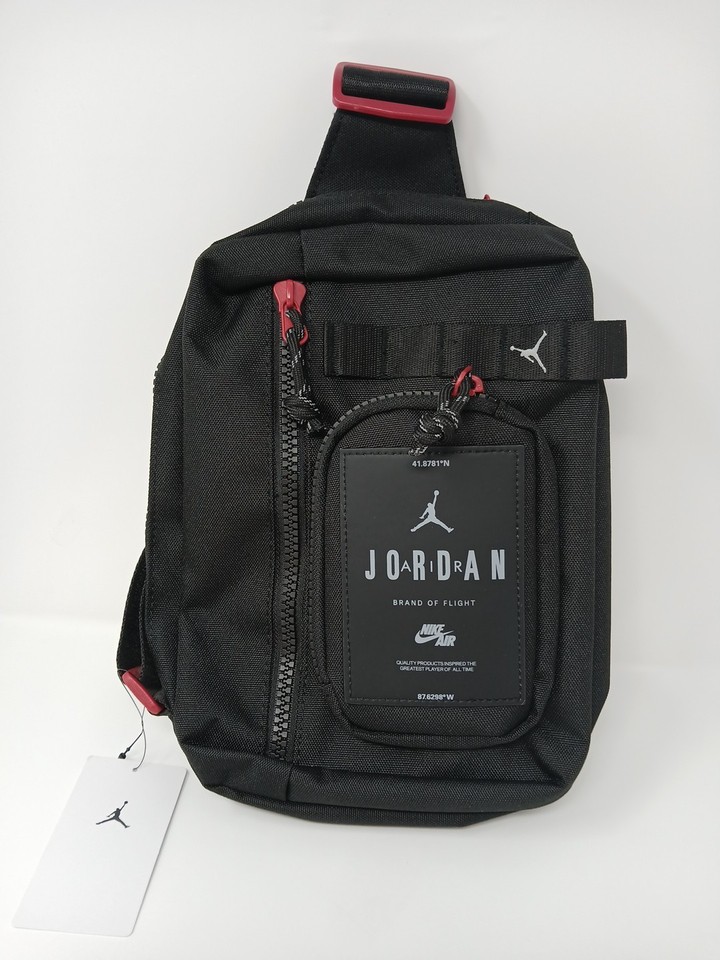 Jordan Nike Air Hesi Crossbody Bag Black Red One Size MA0839-023 Brand ...