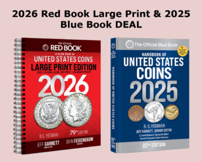 2026 Large Print Red Book Price Guide United States US Coin + Blue ...