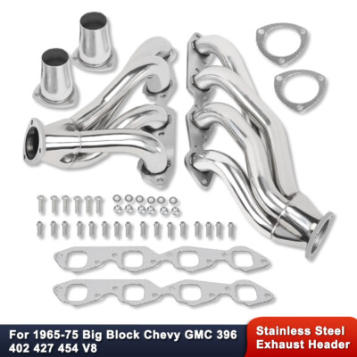 For Chevy Big Block 396 402 427 454 502 Exhaust Headers Polished ...