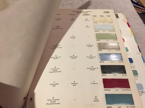 1967 FORD,MUSTANG,FAIRLANE,MERCURY,LINCOLN,PAINT CHIPS CHART | eBay