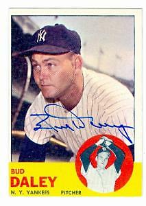 Bud Daley autographed baseball card (New York Yankees) (67) 1963 Topps ...