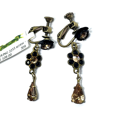 Earrings Clips Lovely Michal NEGRIN Crystals Flowers Made in Israel | eBay