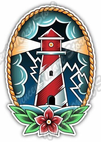 Lighthouse Watchtower Nautical Ship Ocean Car Bumper Vinyl Sticker ...