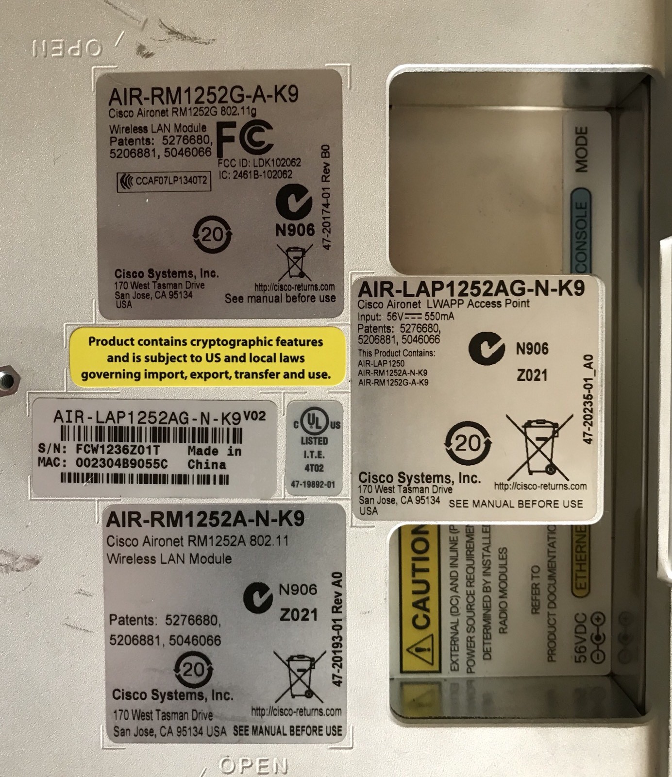Cisco Access point AIR-RM1252G-A-K9 + Antennas AIR-ANT2430V-R + AIR ...