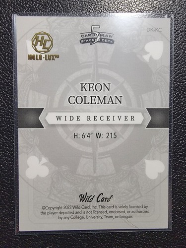 🔥Keon Coleman 2023 Wild Card 1/1 GOLD CROSS HATCH MIRROR QUEEN OF ...