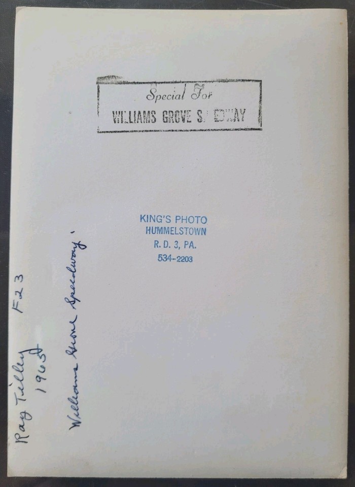 1965 Ray Tilley 5" x 7" Photo, Sprint Car/Port Royal Speedway/Williams ...
