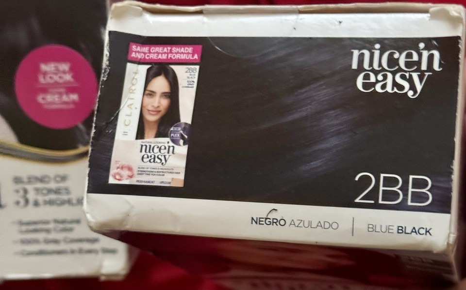 CLAIROL Nice'n Easy #2BB BLUE BLACK Permanent Hair Color Hair Dye 2 ...
