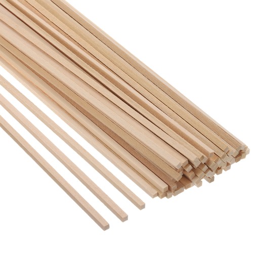 60Pcs 1/8 Inch Dowel Rods Wood Sticks 12 Inch Long Square Wooden Dowels ...
