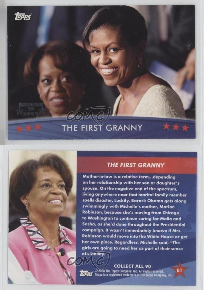 2008 Topps President Obama Collector Trading Cards Marian Robinson ...