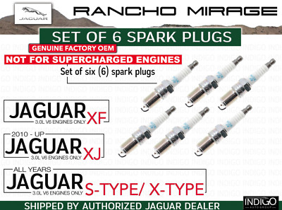 Jaguar Spark Plug Set Of (6 x C2S46895) S-Type X-Type XF XJ 3.0L V6 NGK ...
