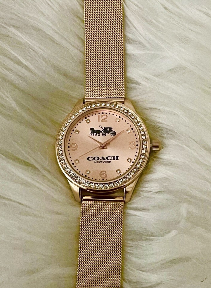 Rose Gold Coach Designer Luxury Watch 17cm Band 38mm Face With Diamonds ...