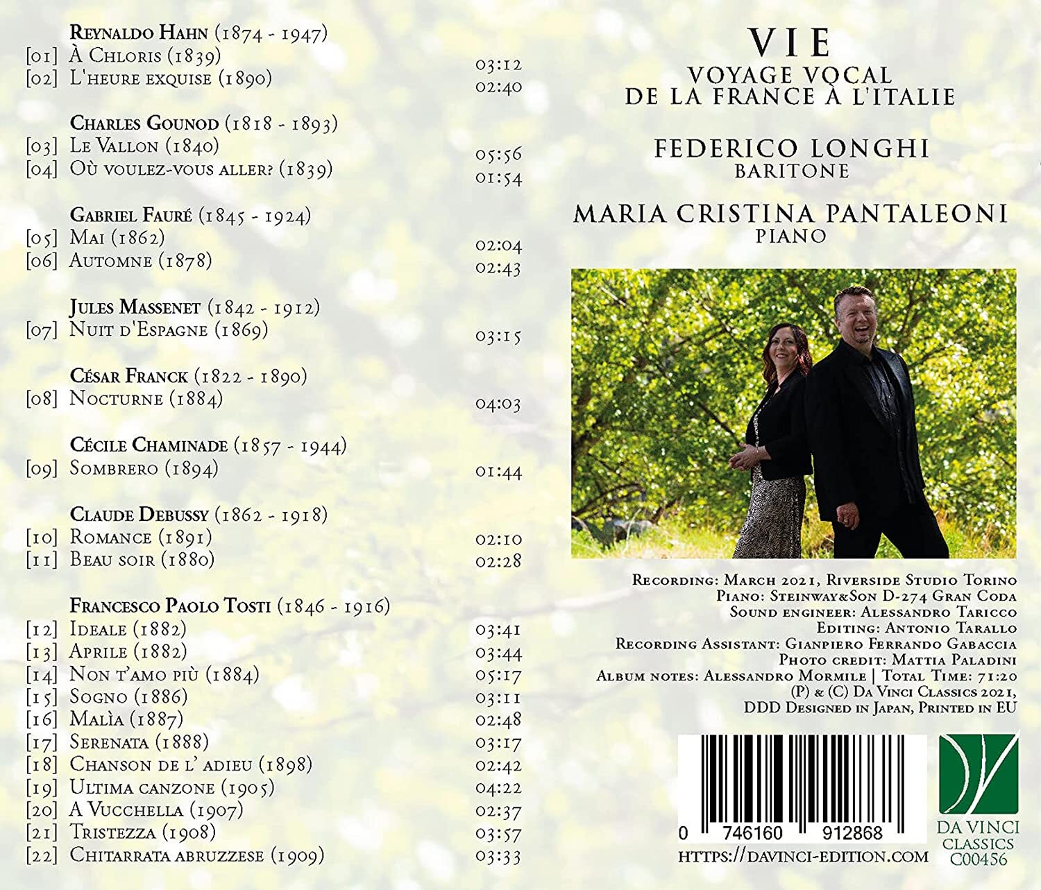 Longhi, Federico / Pantaleoni, Maria Cr Vie Voyage Vocal De La France A ...