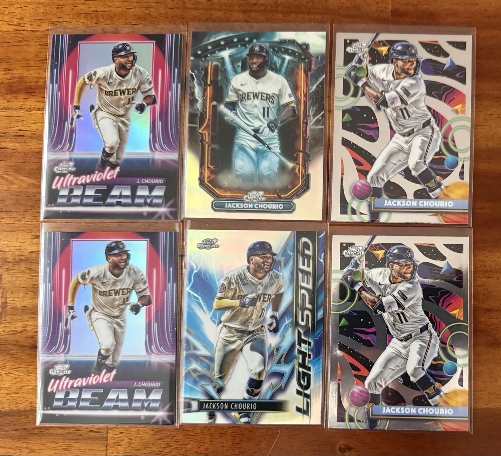 2025 Topps Chrome Cosmic Jackson Chourio Card Lot (6) - Inserts & Base ...
