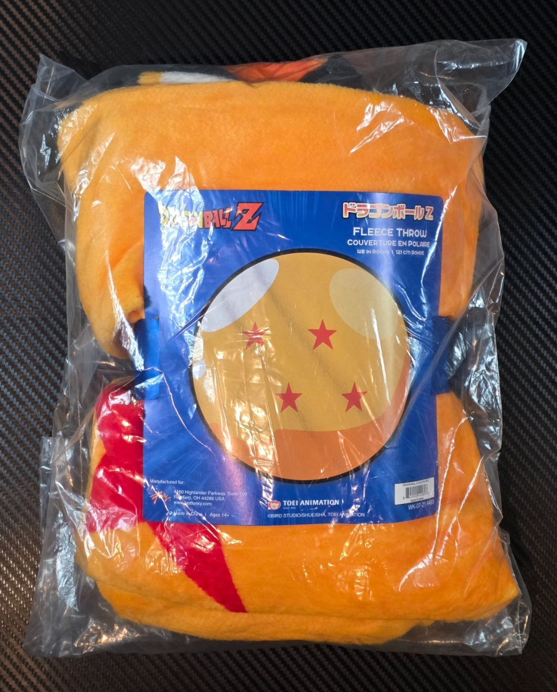 Dragon Ball Z 4-Star Dragon Ball 48" Round Fleece Plush Throw Blanket ...