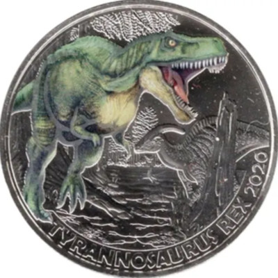 2020 Austria Dinosaur Tyrannosaurus Rex T-Rex Nickel Coin - 3 Euro ...