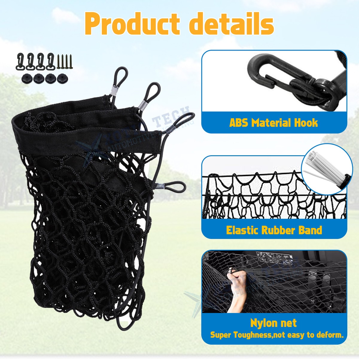 Cargo Netting Zocipro Cargo Net, Adjustable Elastic Car Boot Mesh ...