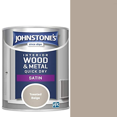 Johnstones Toasted Beige Satin Wood One Coat Quick Dry Paint Wood ...