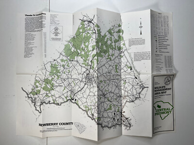 South Carolina Wildlife Management Area Map One Laurens Newberry 24” X ...