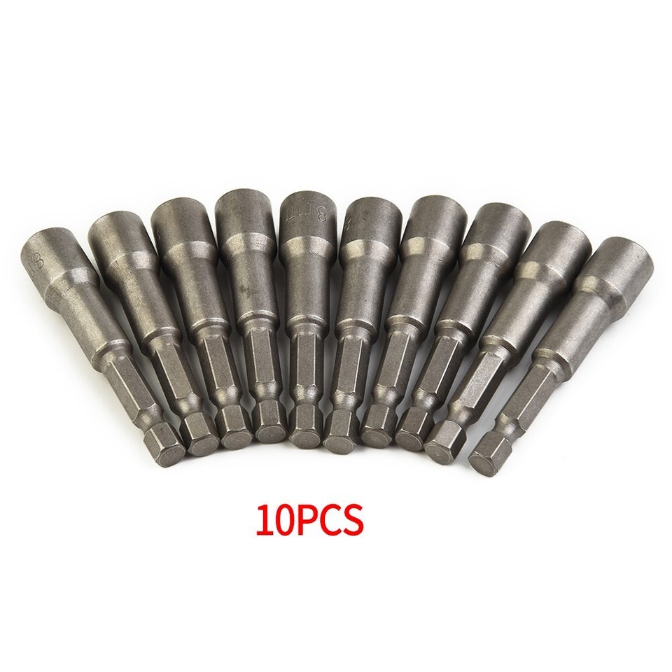 10x 8mm Magnetic Tech Screw Driver Tek Bit Drill Nut Setter Roofing ...