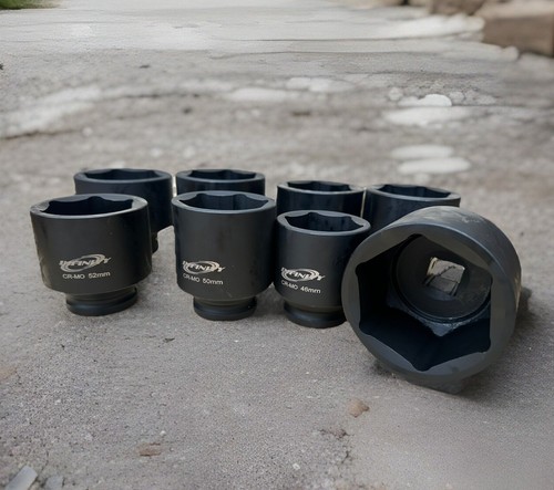 8pcs 3/4” Dr Jumbo Shallow Metric Air Impact Socket Set Cr-MO 6 Point ...