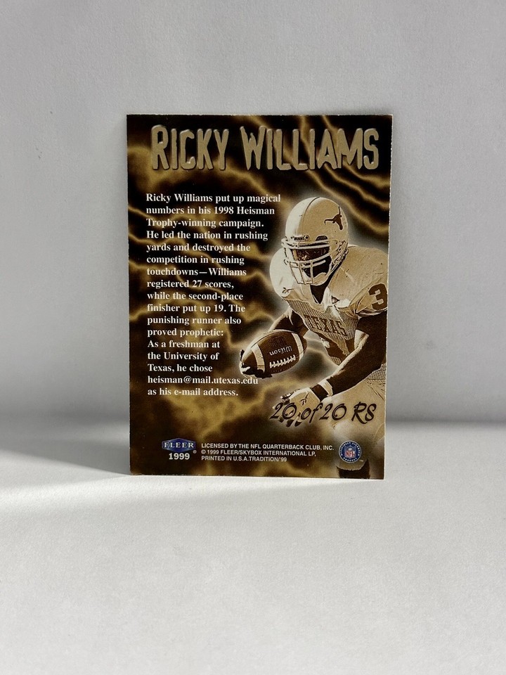 1999 Fleer Tradition Rookie Sensations Saints Football Card #20 Ricky ...