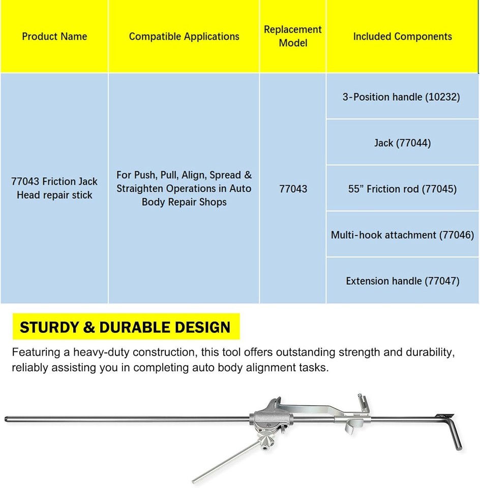 for Monkey-On-A-Stick Friction Jack Set 55" Solid Alloy Rod Tool ...