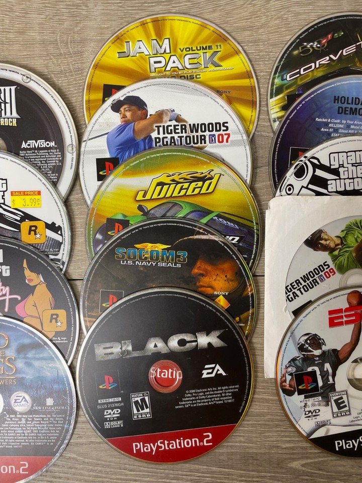 Lot of 20 Untested Scratched PS2 Loose Discs Spyro GTA Mortal Kombat ...