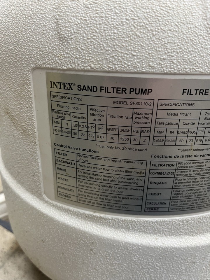 Intex Replacement SF80110-2 Sand Filter Pump Tank Free Very Fast ...