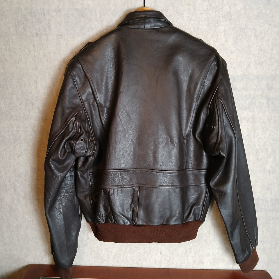 VTG A-2 Leather Aviator Flight Bomber Jacket W/Liner Men Size 46 JBI ...