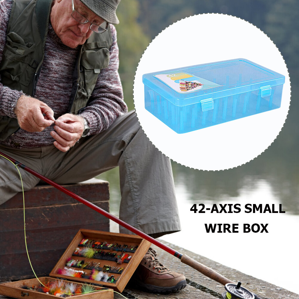Fishing Line Storage Box Clear 42 Pieces Spools Bobbin Carrying Case ...