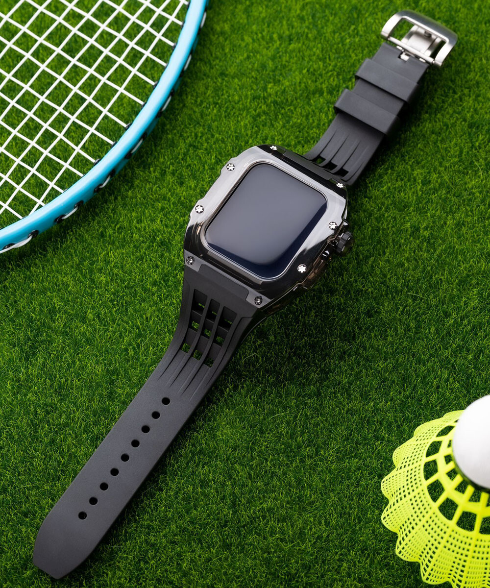 Transparent Case + Rubber Band Mod Kit For Apple Watch Series 8 7 6 5 ...