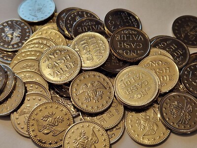 No Cash Value Tokens - Eagle, Size 0.984" Lot of 50 Tokens, Silver Tone ...