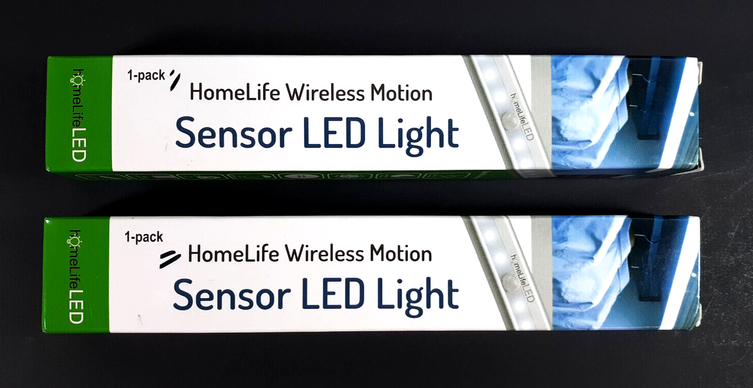 Lot of 2 HomeLife Wireless Motion Sensor LED Light Automatic Sensing ...