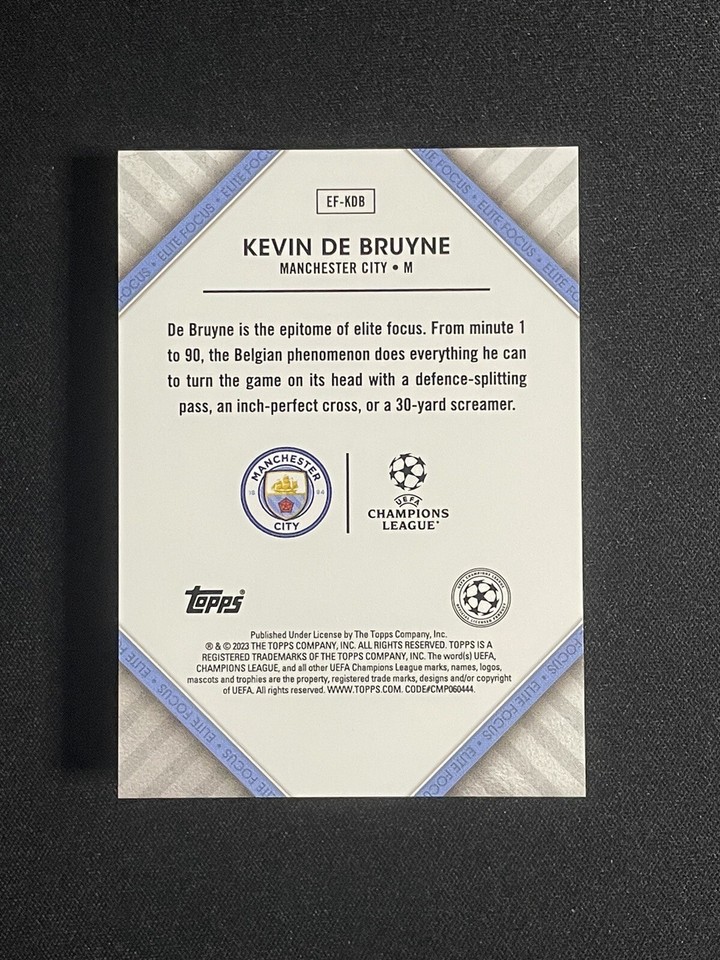 KEVIN DE BRUYNE 2023 Topps UEFA Superstars Elite Focus #EF-KDB Soccer | eBay