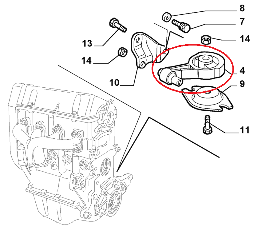 Rear Engine Mount Suspension Gearbox Support for Fiat Doblo 46767476 ...
