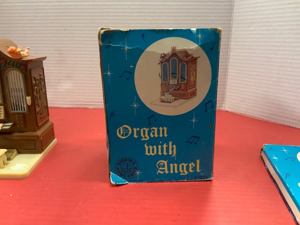 vintage wind up organ w/angels music box 50s w/box | eBay