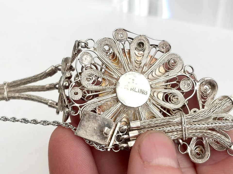 Rare Siam Sterling Silver Filigree Thai Made 30's 925 Vintage Chunky ...