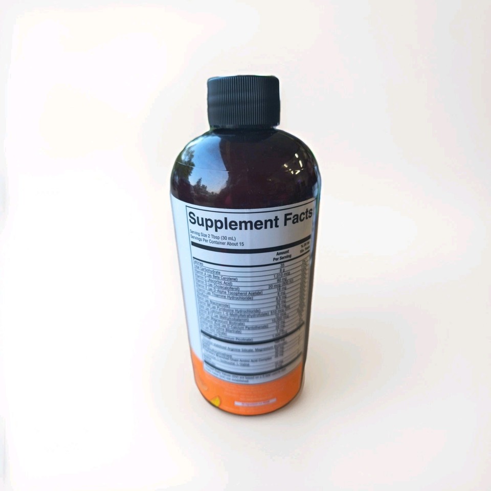 Liquid Morning Multivitamin + Hair Growth, Peach Mango, 15.22 fl oz ...