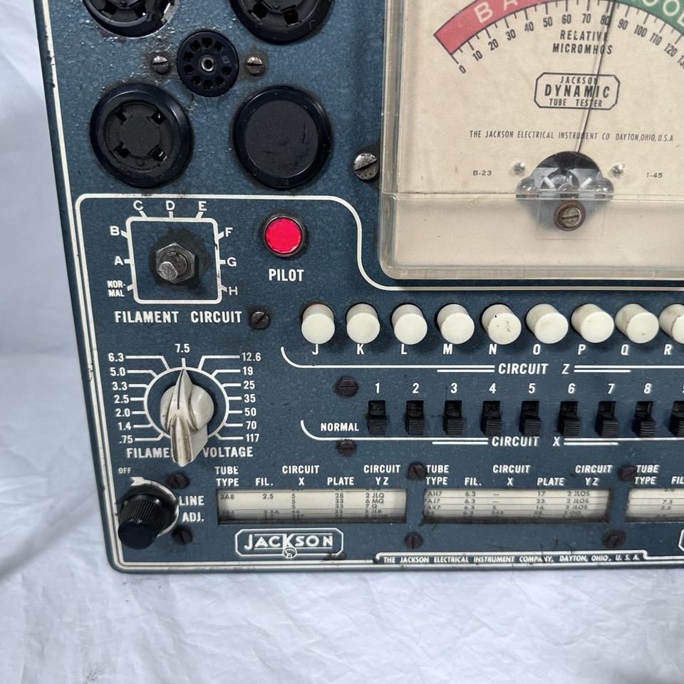 Jackson Dynamic Vacuum Tube Tester Model 115 | eBay
