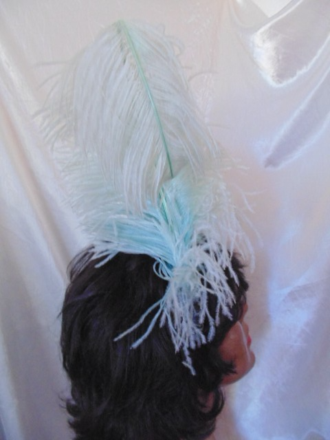3 Lot Plume Ostrich Feather Fascinator Headband Gatsby Flapper Costume ...