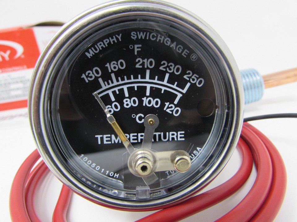 6FT MURPHY 20T-250-6-1/2 10702043 250 DEGREE TEMPERATURE GAUGE | eBay