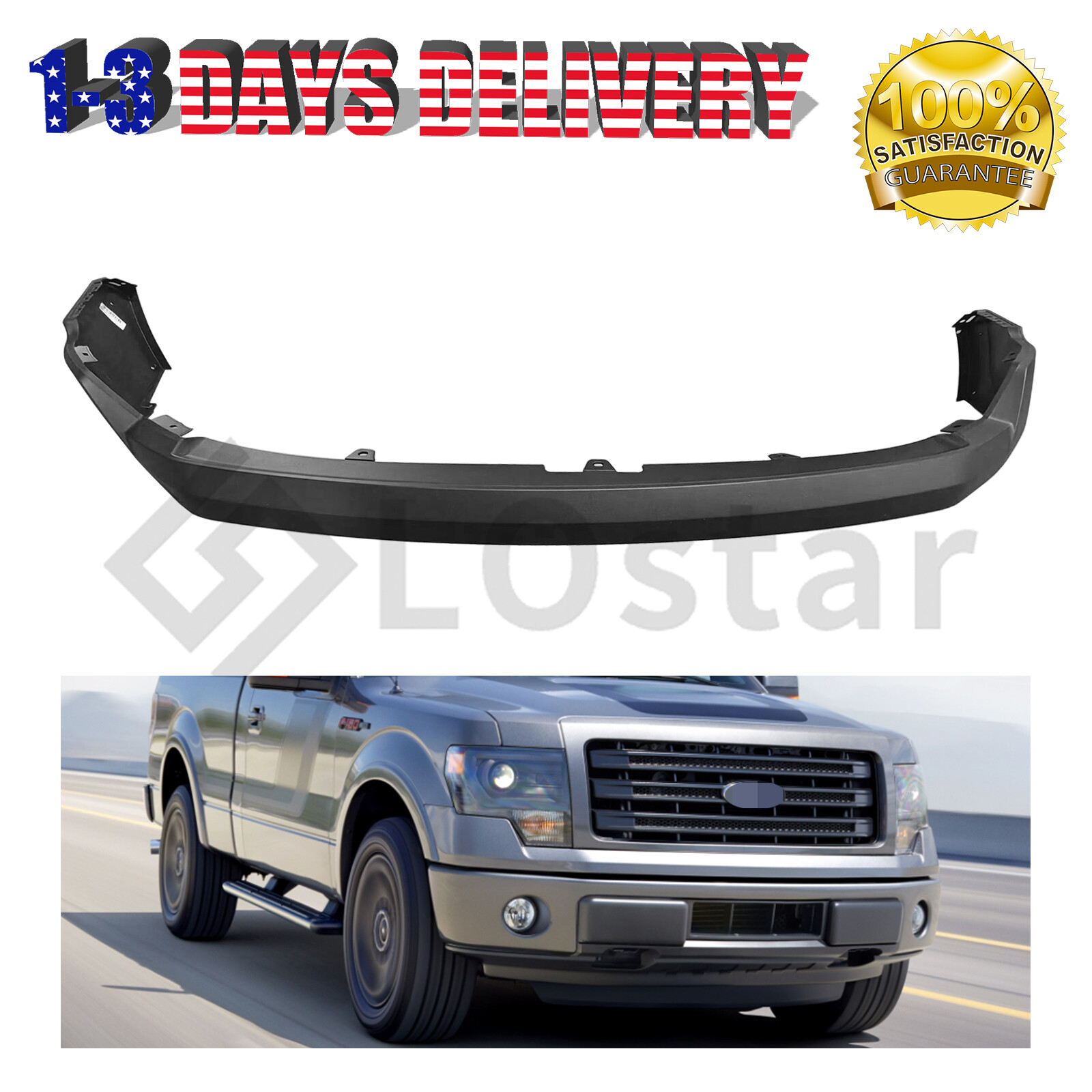 New Front Upper Bumper Cover Black Fits 2009-2014 Ford F150 FO1000645 ...