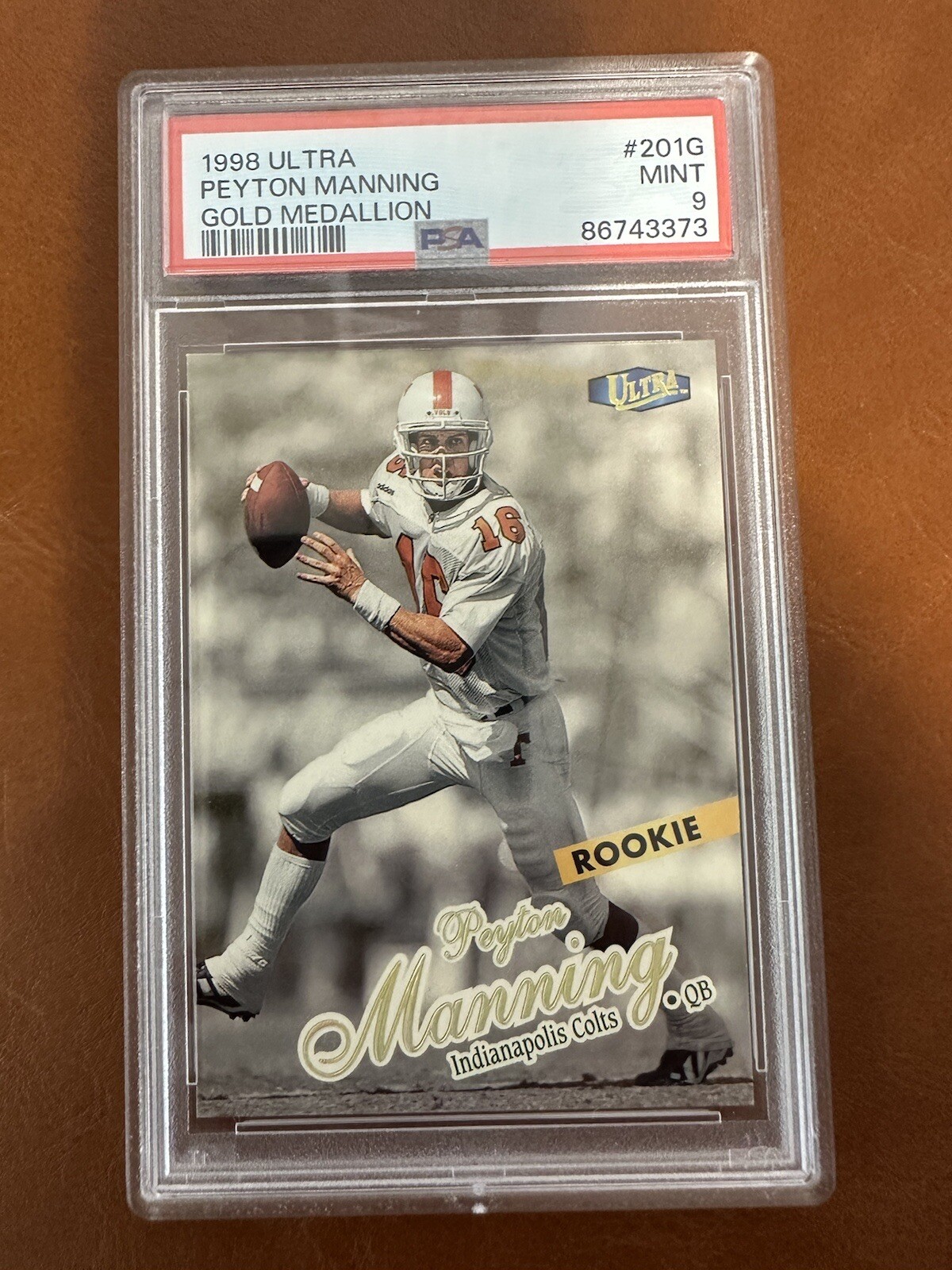 1998 Ultra Gold Medallion Peyton Manning ROOKIE #201G PSA 9 COLTS MINT ...