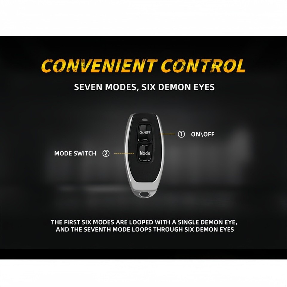 3 Inch Car Dynamic Devil Eyes Lights 12v Car Remote Control Eyes ...