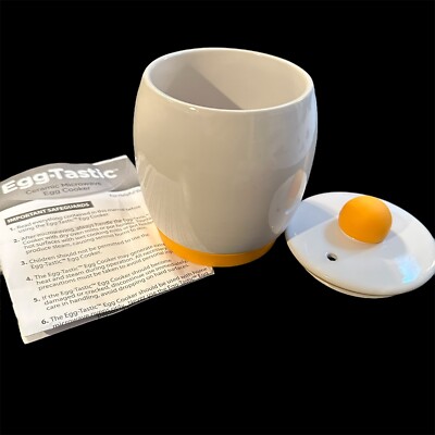 Egg Tastic Ceramic Microwave Egg Cooker With Instructions | eBay