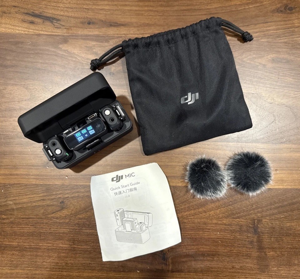 DJI Mic Wireless Lavalier Microphone System 2TX+1RX with Charging Case ...