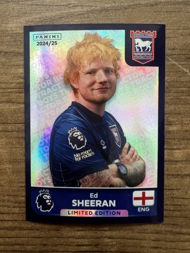 PANINI LIMITED EDITION ED SHEERAN IPSWICH TOWN 2024/25 STICKER *RARE ...