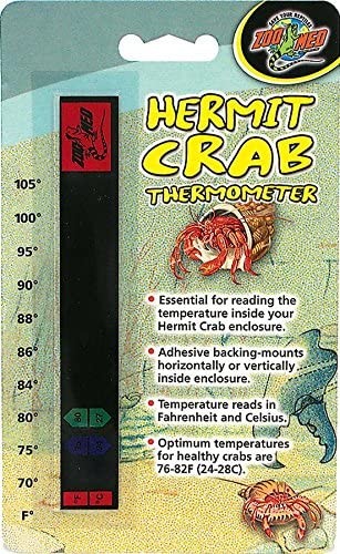ZooMed Hermit Crab Thermometer Essential For Reading Enclosure ...